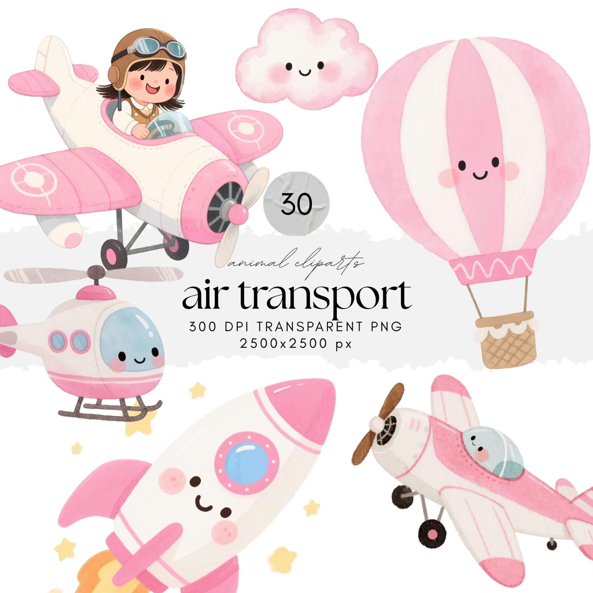 Pink Air Transport ClipArt - StudioAtMost